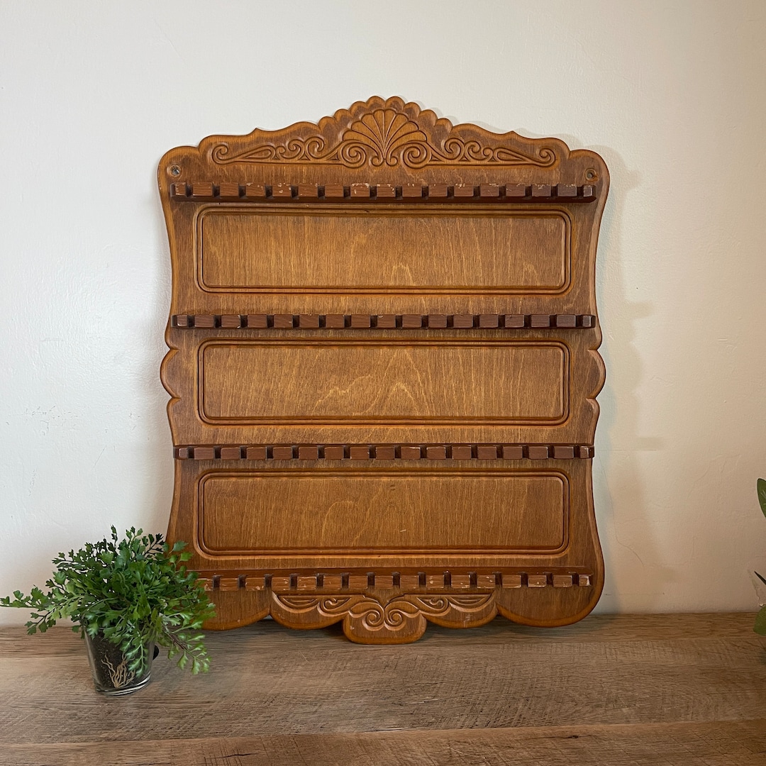 Wooden Spoon Rack - Rectangular - 4 Tier - Fits 64 Spoons! Boho - Mid ...