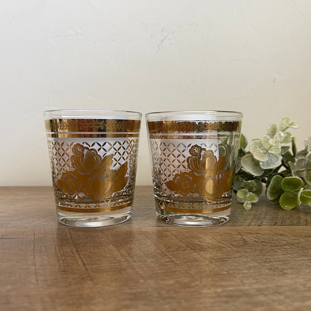 Mid-century Starlyte Glasses - 22k Gold - Rocks, Old Fashioned, Lowball ...