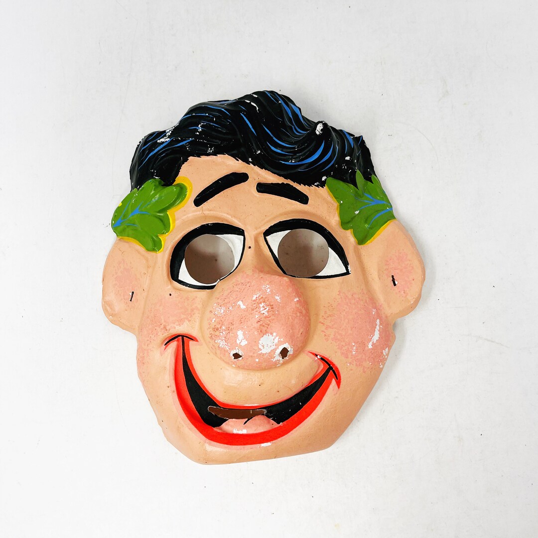 VINTAGE Halloween Mask - Fred Flintstone - Caesar - Roman - Moulded ...