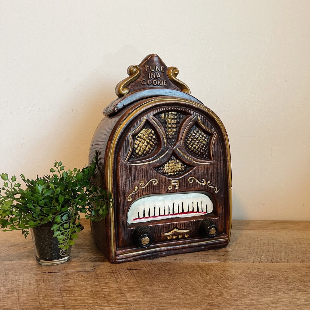 Vintage Radio Cookie Jar 1930's Inspired Cathedral Radio Pottery Radio ...