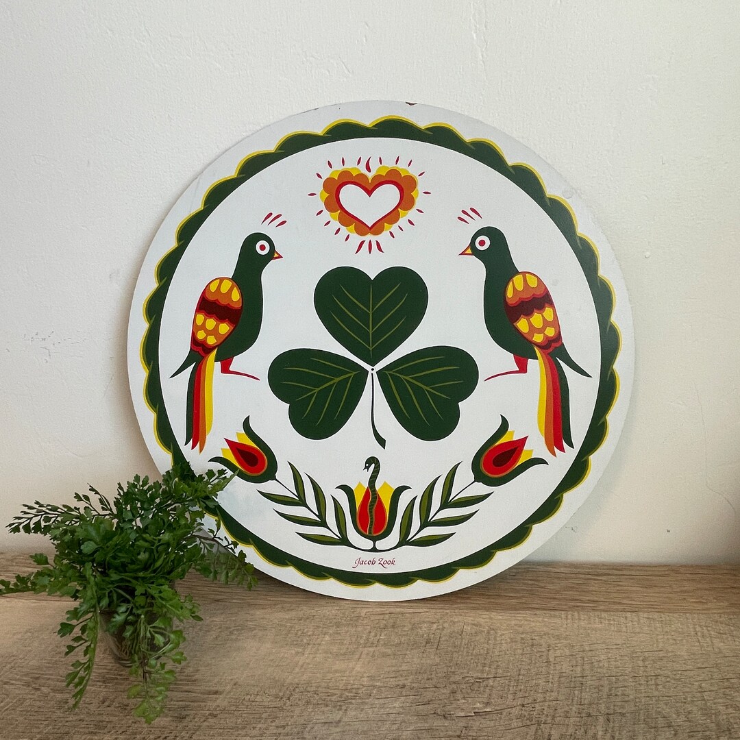 Irish Hex Sign - Large - 15 1/2" - Shamrock - Tulips - Bird - Hex Sign ...