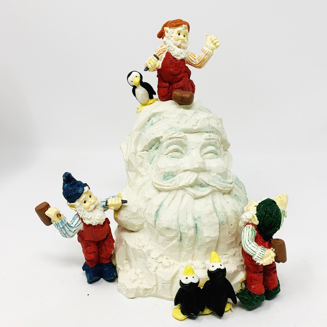 Sculpting Santa Figurine - Elves Sculpting - Christmas Holiday Figurine ...