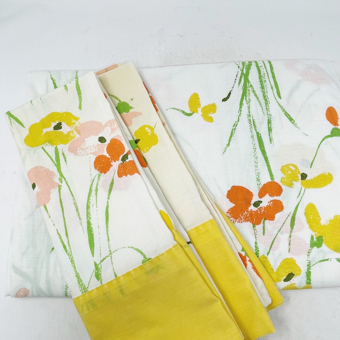 Vintage Floral Sheet Set | Twin Flat Sheet and Pillowcases | Burlington ...