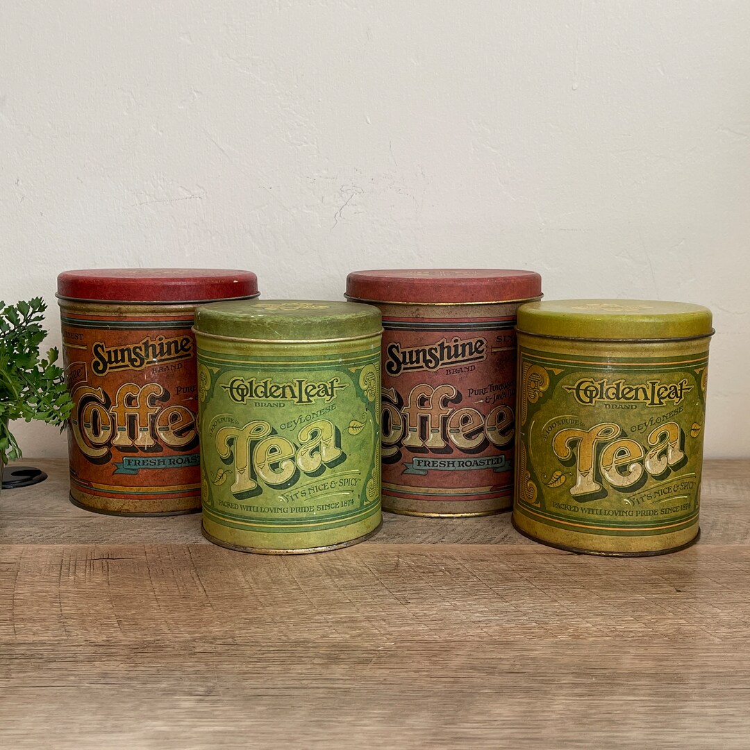 Ballonoff Canisters Coffee Tin Tea Tin Sunshine Coffee Golden Leaf Tea ...