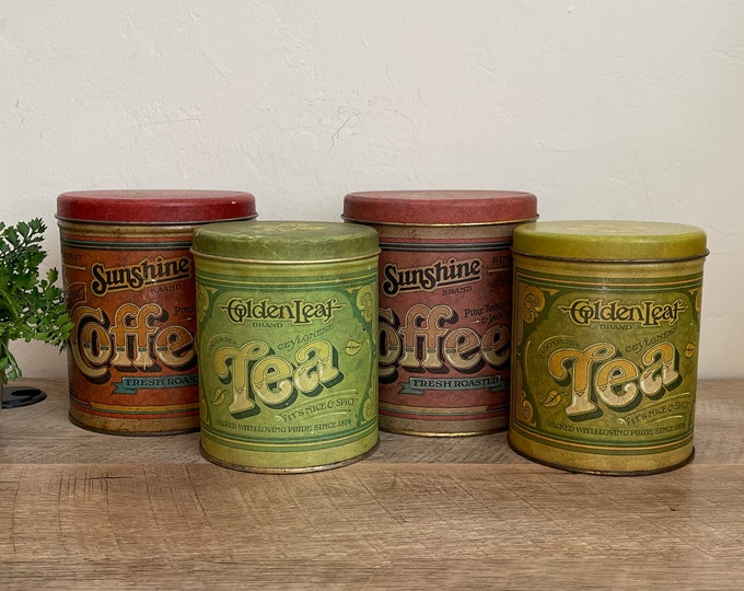 Ballonoff Canisters - Coffee Tin - Tea Tin - Sunshine Coffee - Golden ...