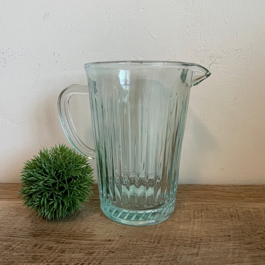 Vintage Blue Depression Glass Pitcher Water Pitcher Depression Glass ...