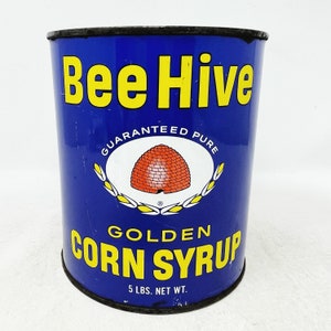 Vintage Beehive Tin Honey Tin Bee Hive Corn Syrup Tin 1940's Vintage ...