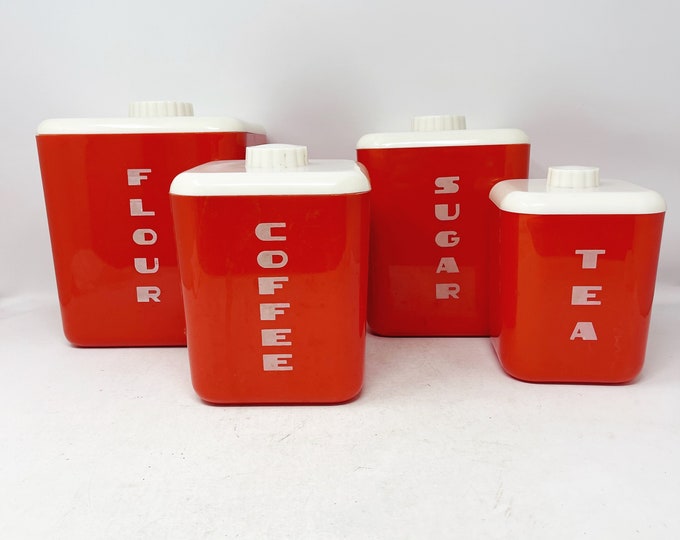 Vintage Lustro Ware Canisters - 1950's Canisters - Flour - Sugar ...