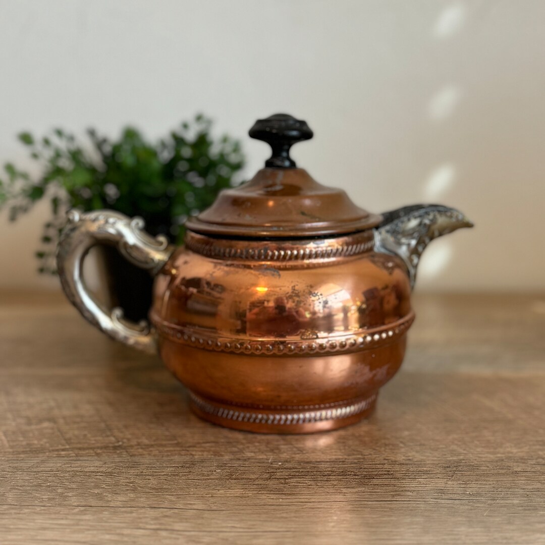 Vintage Copper Teapot 1930s Single Serving 5 1/2t Tea Kettle Antique ...
