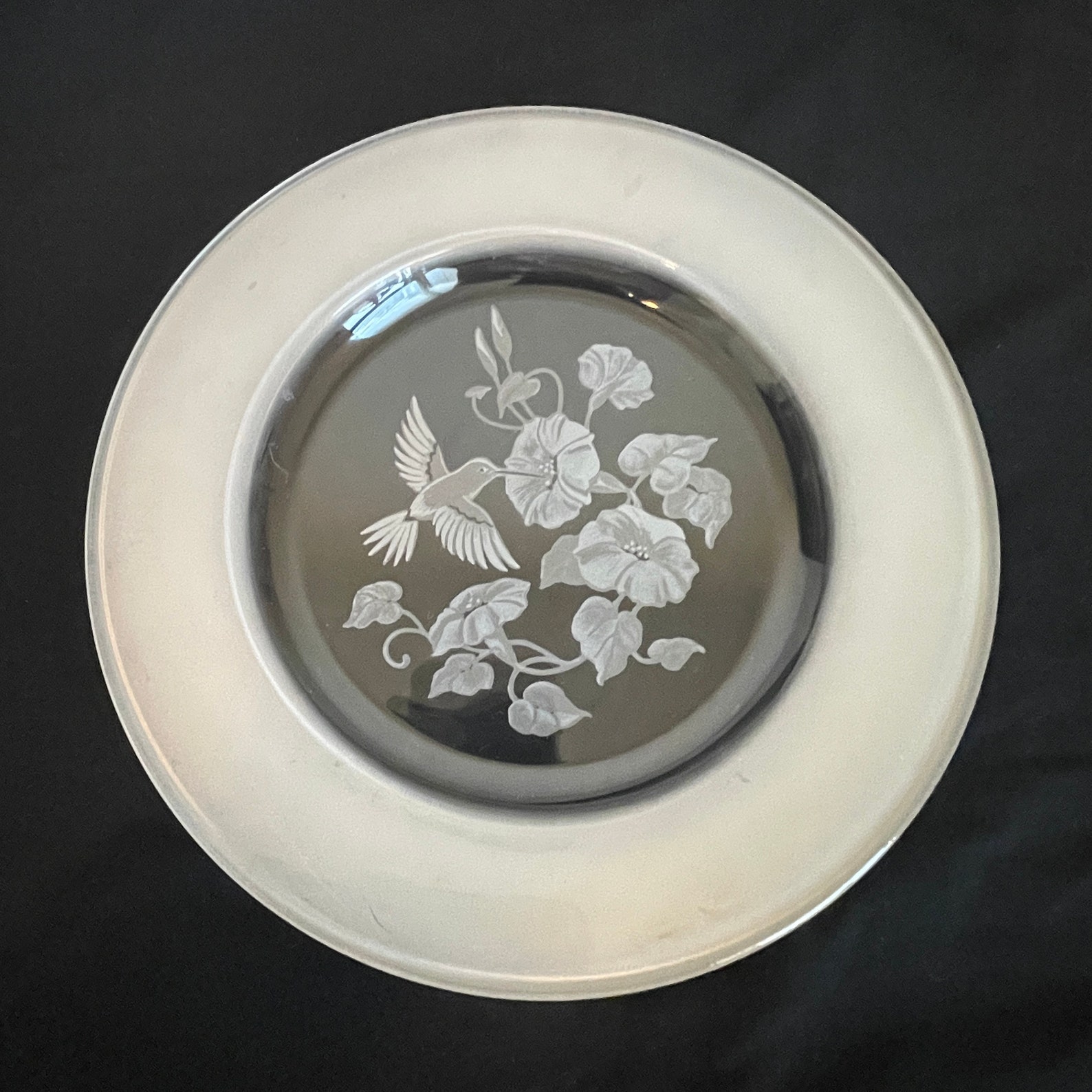 Glass Hummingbird Plates - Set of 4 - Crystal - Made in France - Salad ...