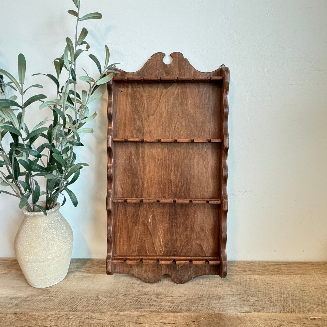 Wooden Spoon Rack - Rectangular - Four Tier - 24 Spoon Display - Boho ...