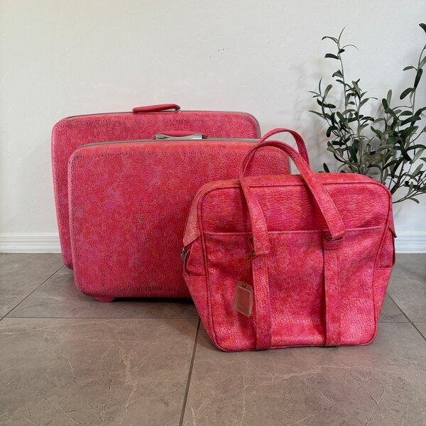 Pink Vintage Luggage - Etsy