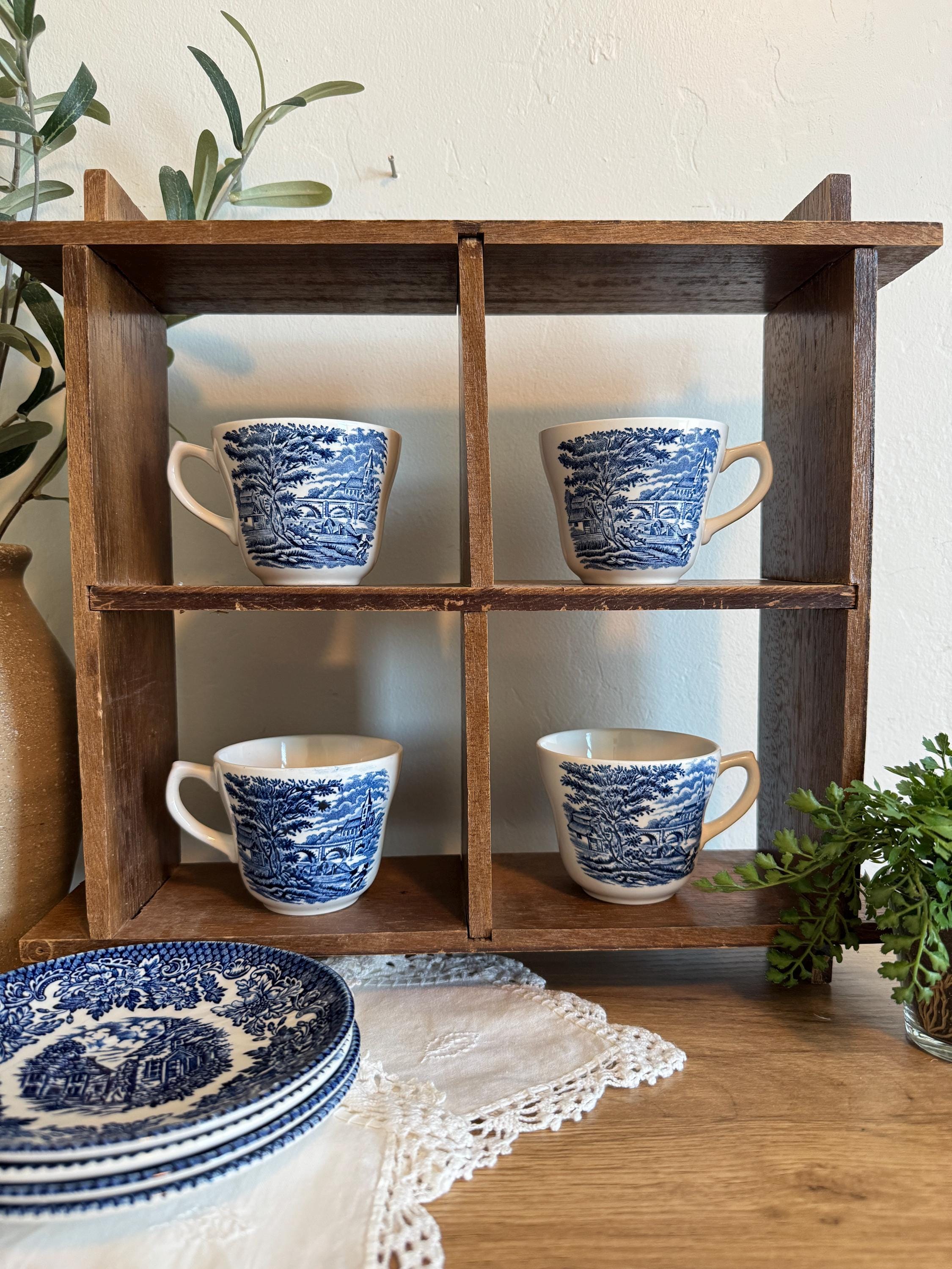 Wood Cubby Shelf | Vintage Wall Organizer | Rustic Display Rack ...