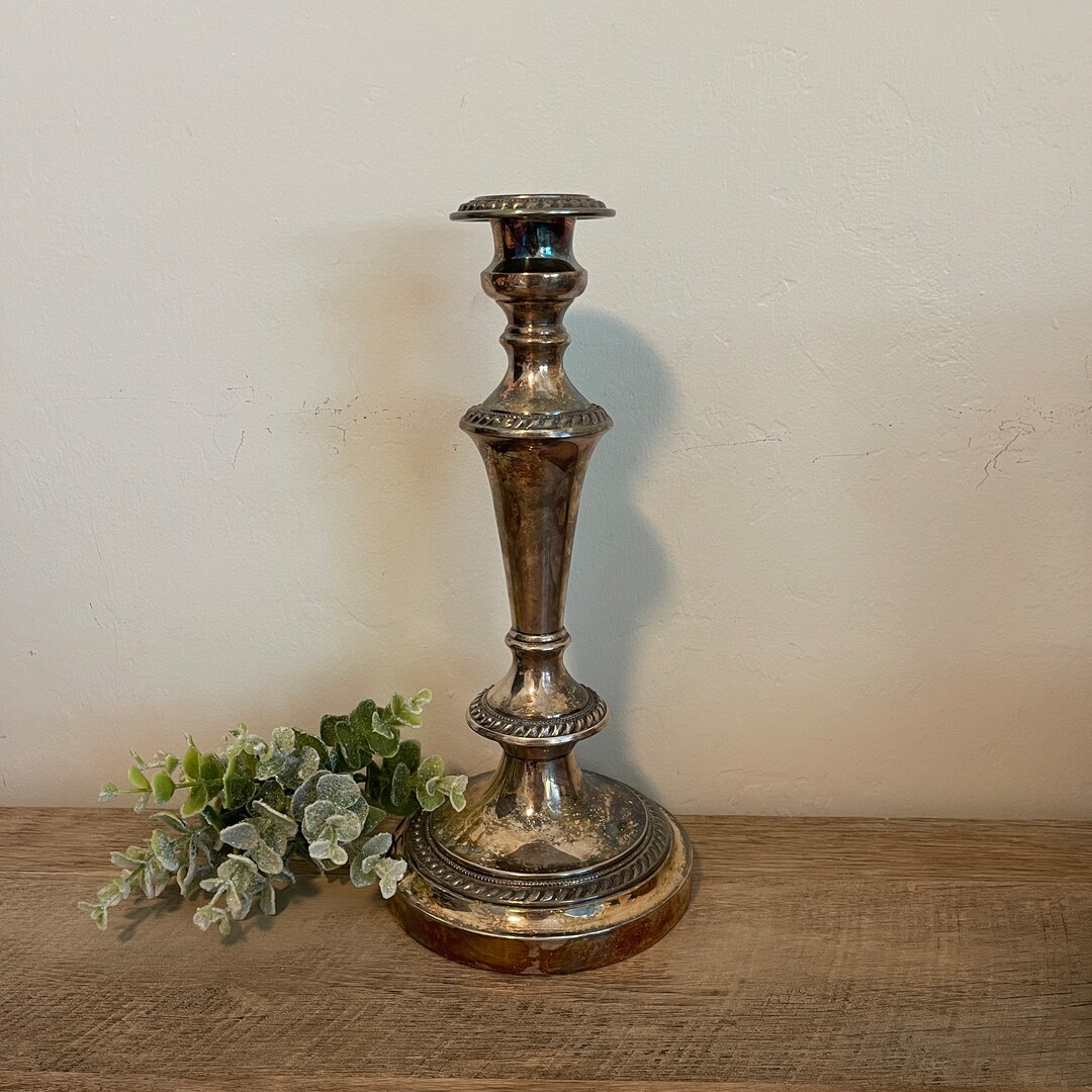 Tall Silver Candlestick Silver-plated Candle Holder Candlestick 12 1/4 ...