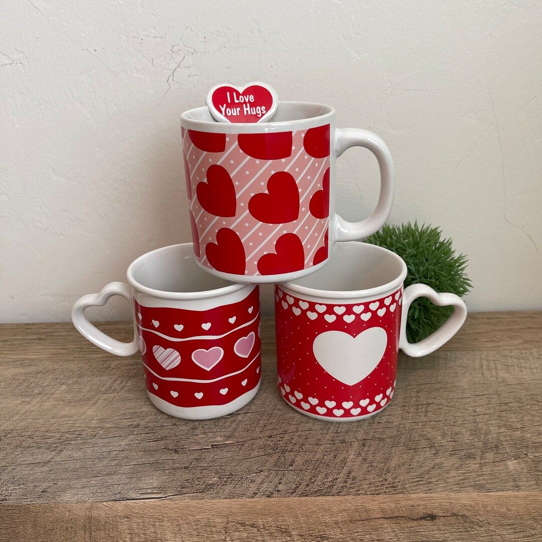 Vintage Heart Mugs - YOU PICK - Valentine Mugs - Russ Berrie - American ...