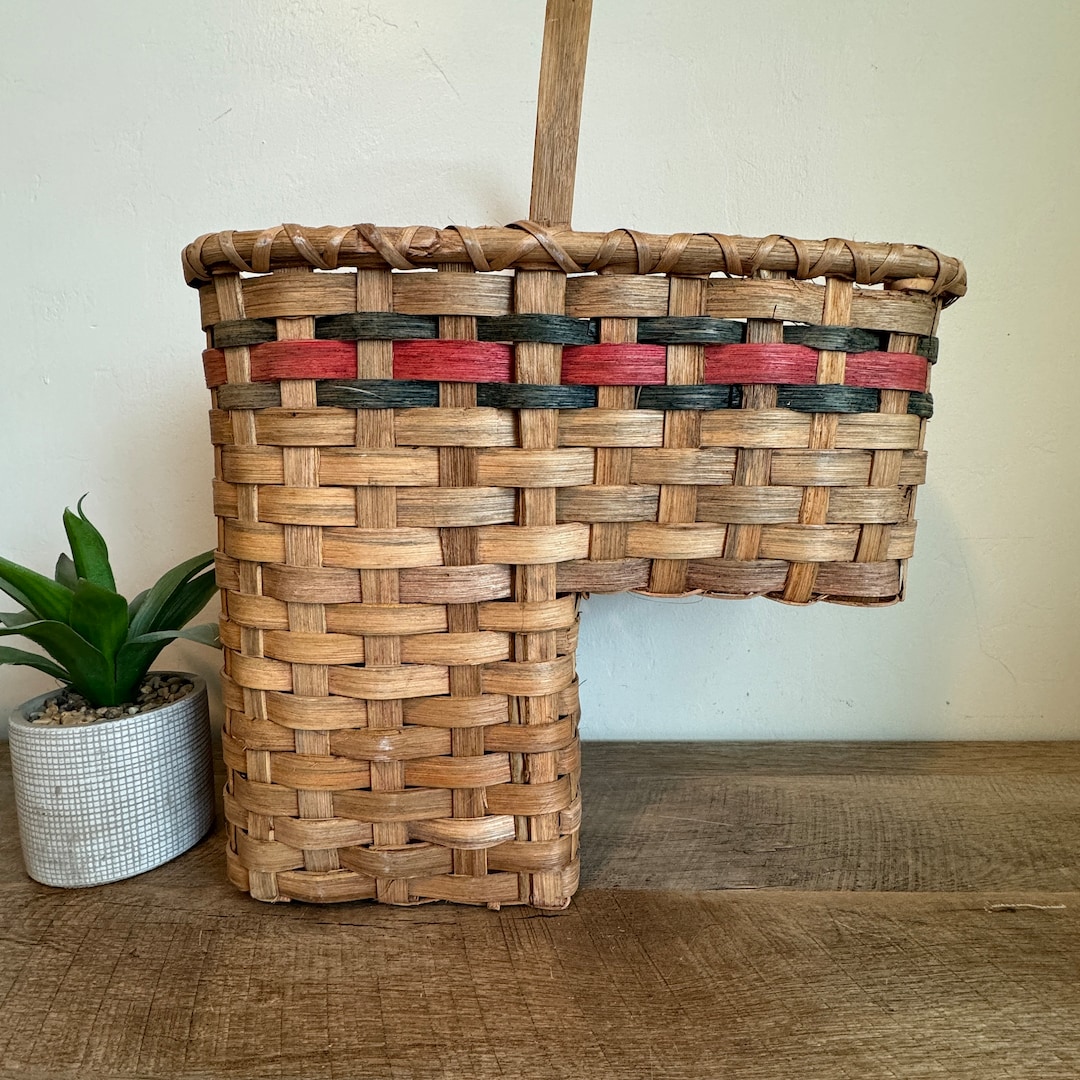 Vintage Stair Basket - Stairs Basket With Handle - Step Basket - Basket ...
