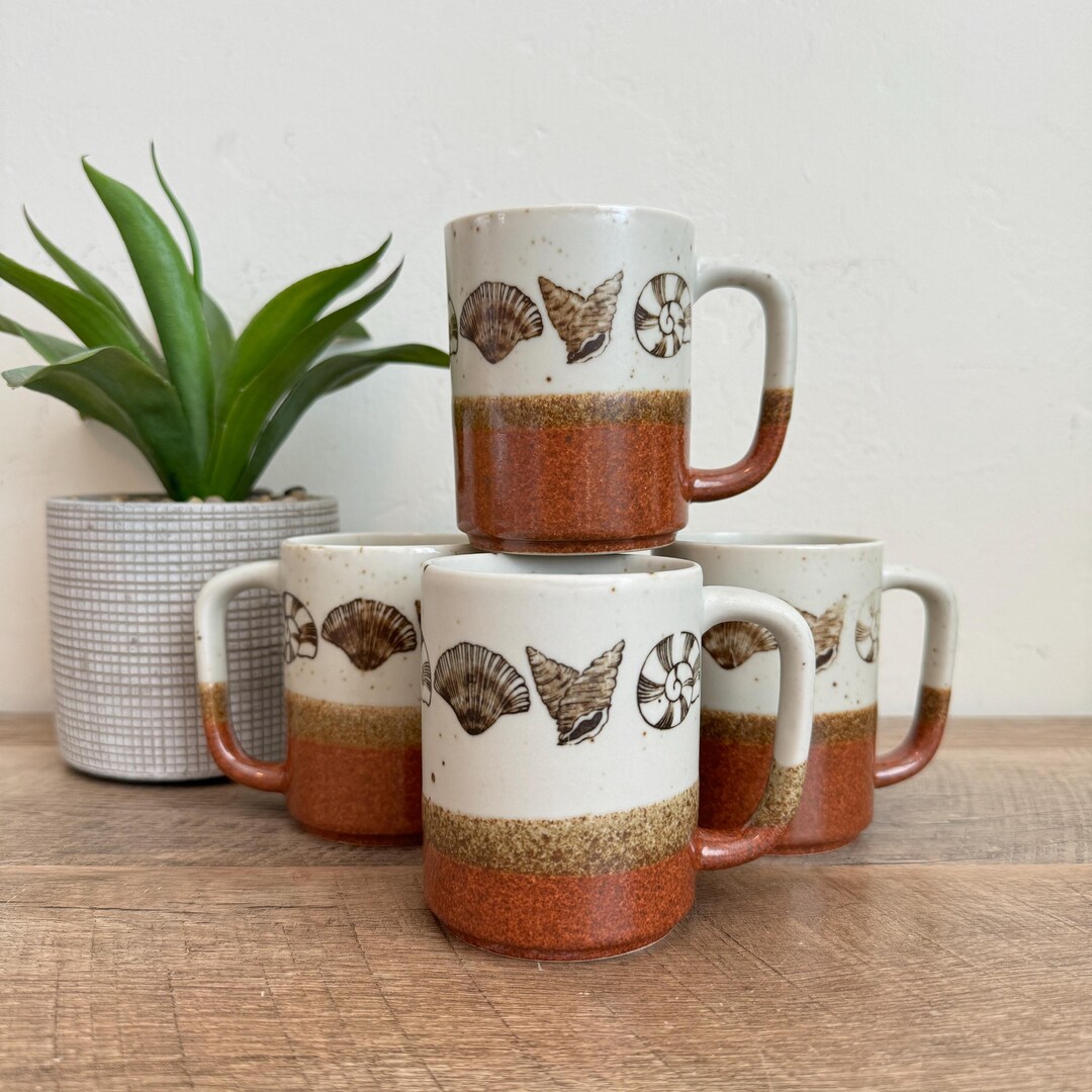 Vintage Otagiri Seashell Mugs Nautical, Seashells, Beach, Ocean ...