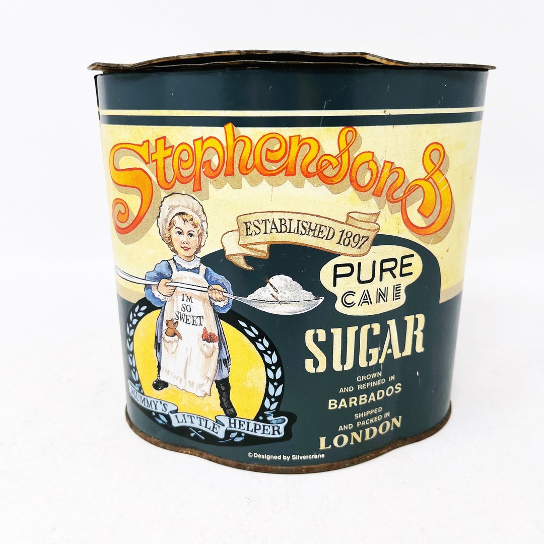 Vintage Stephenson's Sugar Tin Canister - Retro Kitchen Storage - Pure ...