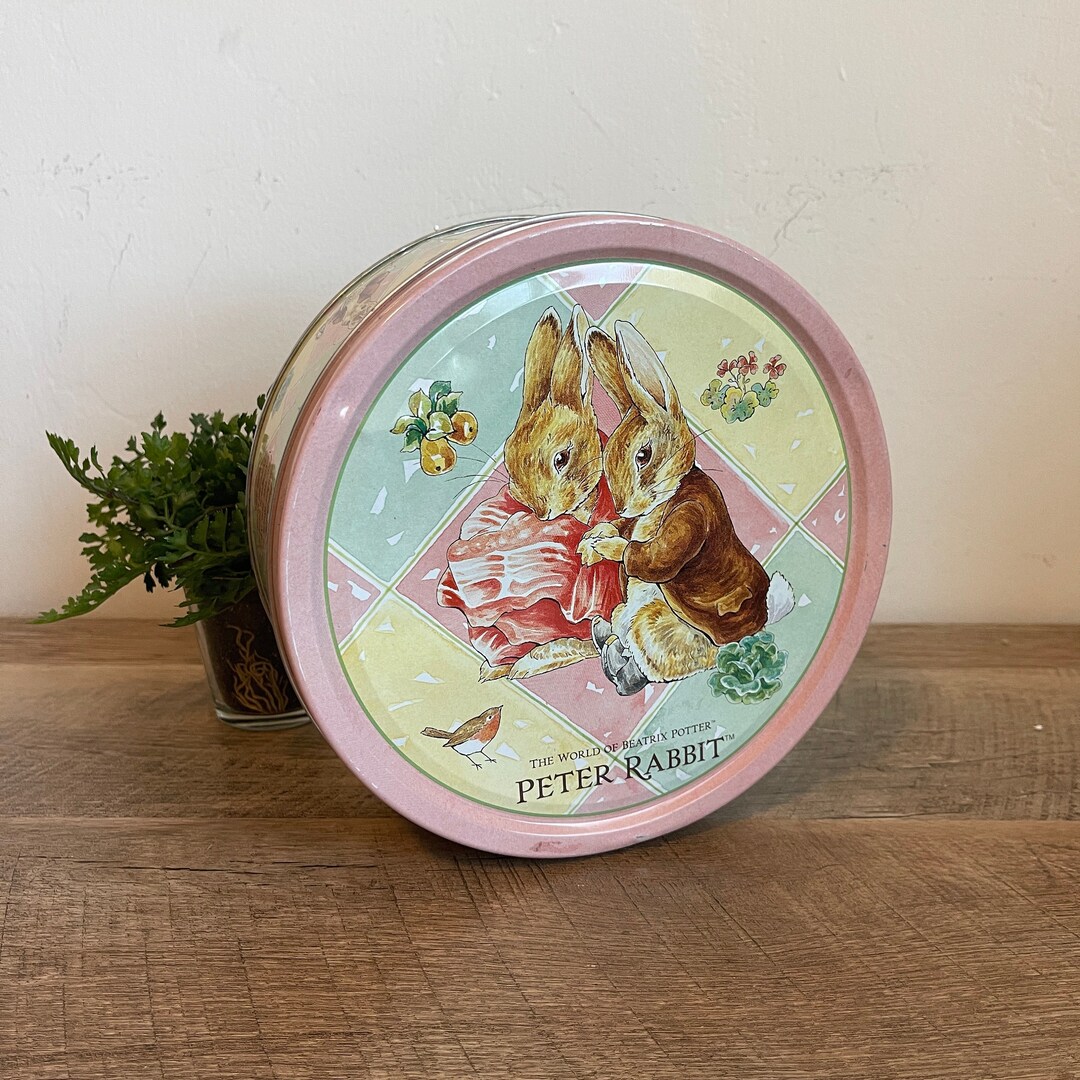 The World of Beatrix Potter Cookie Tin - Peter Rabbit - Pink Rim - Baby ...