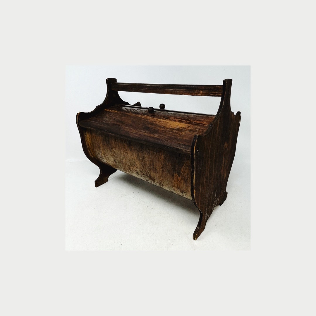 Vintage Wood Sewing Box - Farmhouse Decor - Primitive - Sewing Basket ...