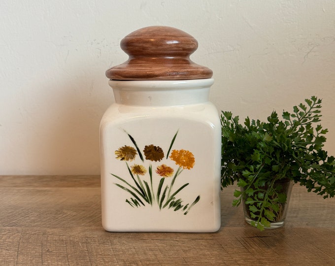 Vintage Botanical Canister - Jar - Boho - Hand Painted - Vintage ...
