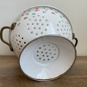 Vintage Floral Colander Flowers Metal Colander Strainer Planter 1984 ...