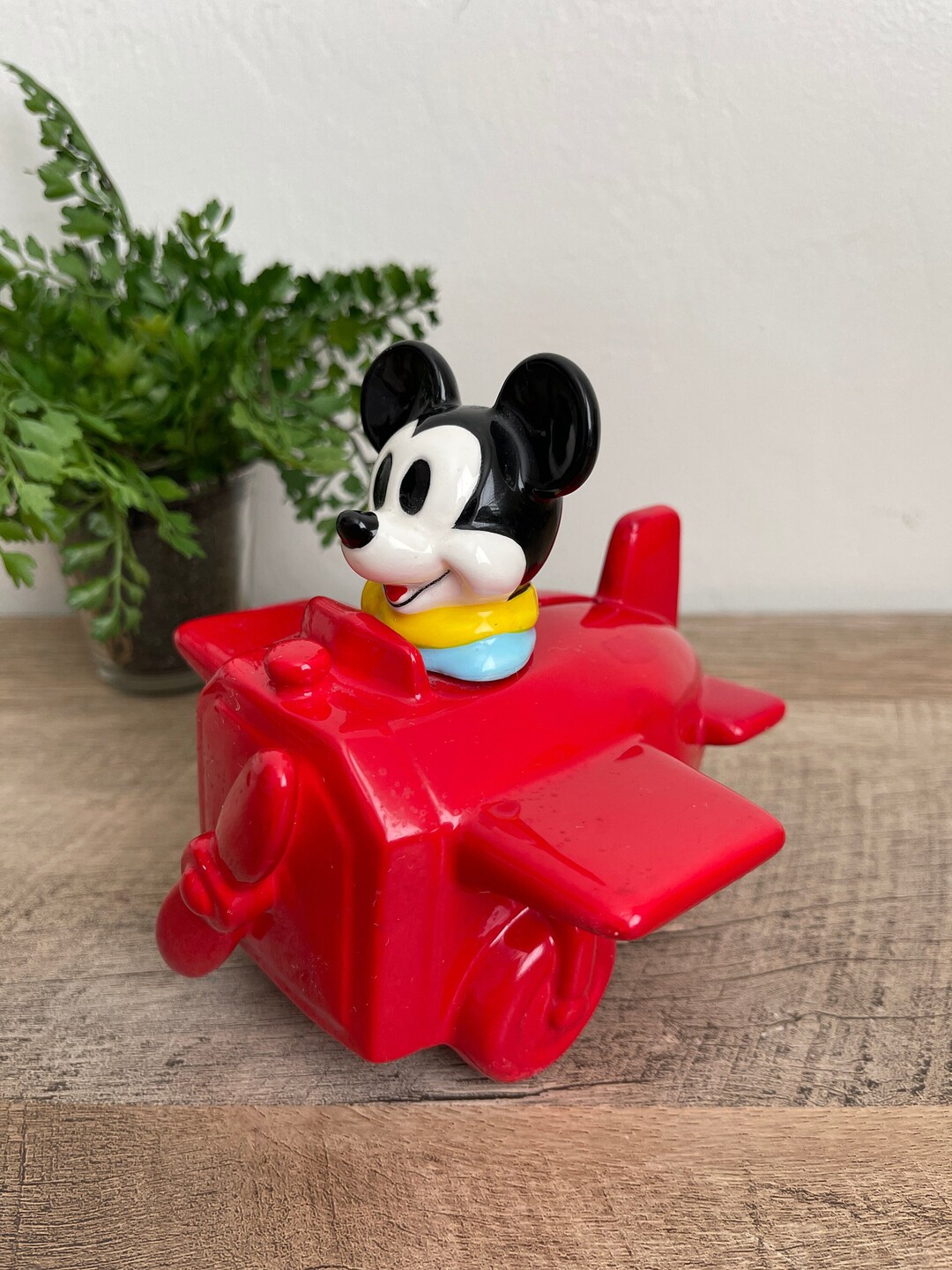 Mickey Airplane Bank VINTAGE Disney Bank Mickey Mouse Bank Walt Disney ...