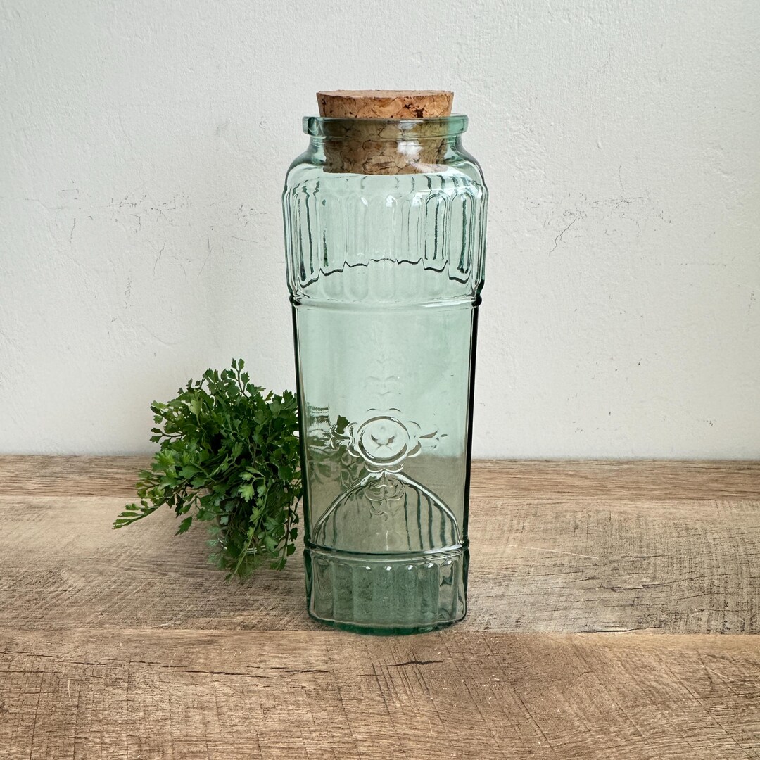 Vintage Green Triangular Jar - Tall - Recycled Glass - Spaghetti Jar ...