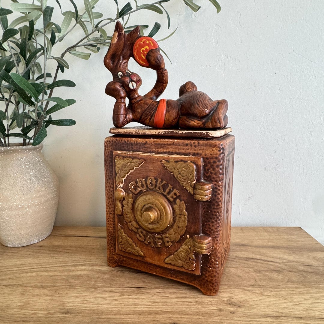 Vintage Treasure Craft Cookie Jar | 1950s-1960s Bunny Cookie Safe | Mid ...