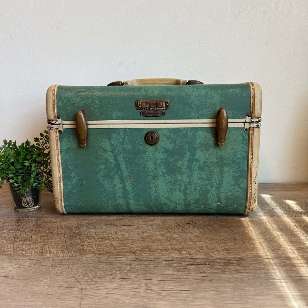 Vintage Train Case - Samsonite - Shwayder Bros - Green - Marbled ...