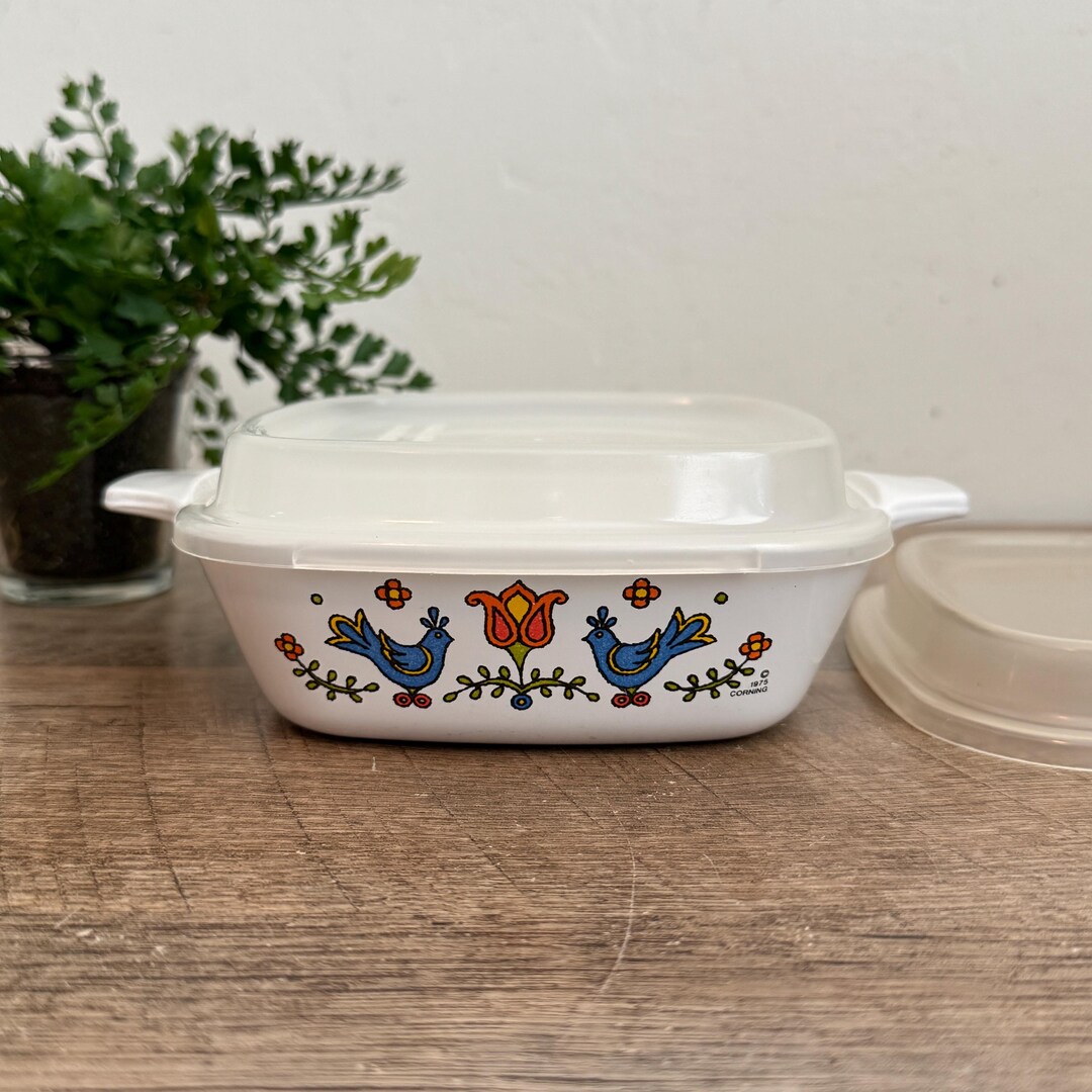 Corning Ware Country Festival Storage Dish - 2 Lids - 1 3/4 Cup - P-41 ...