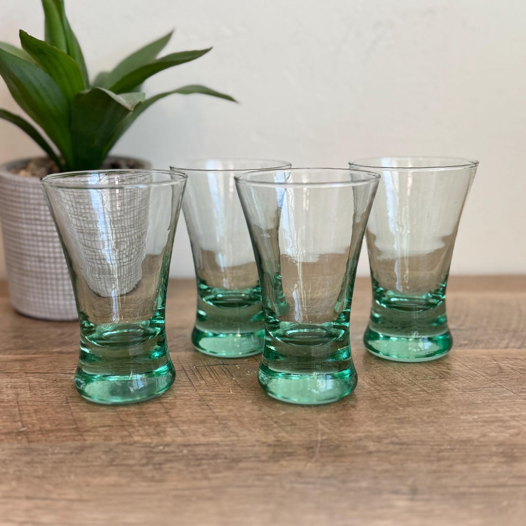 Green Stemless Cocktail Glass - Vintage - 5oz - Martini Glasses ...