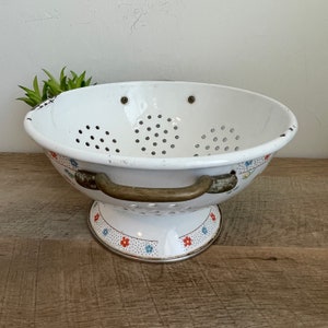 Vintage Floral Colander Flowers Metal Colander Strainer Planter 1984 ...