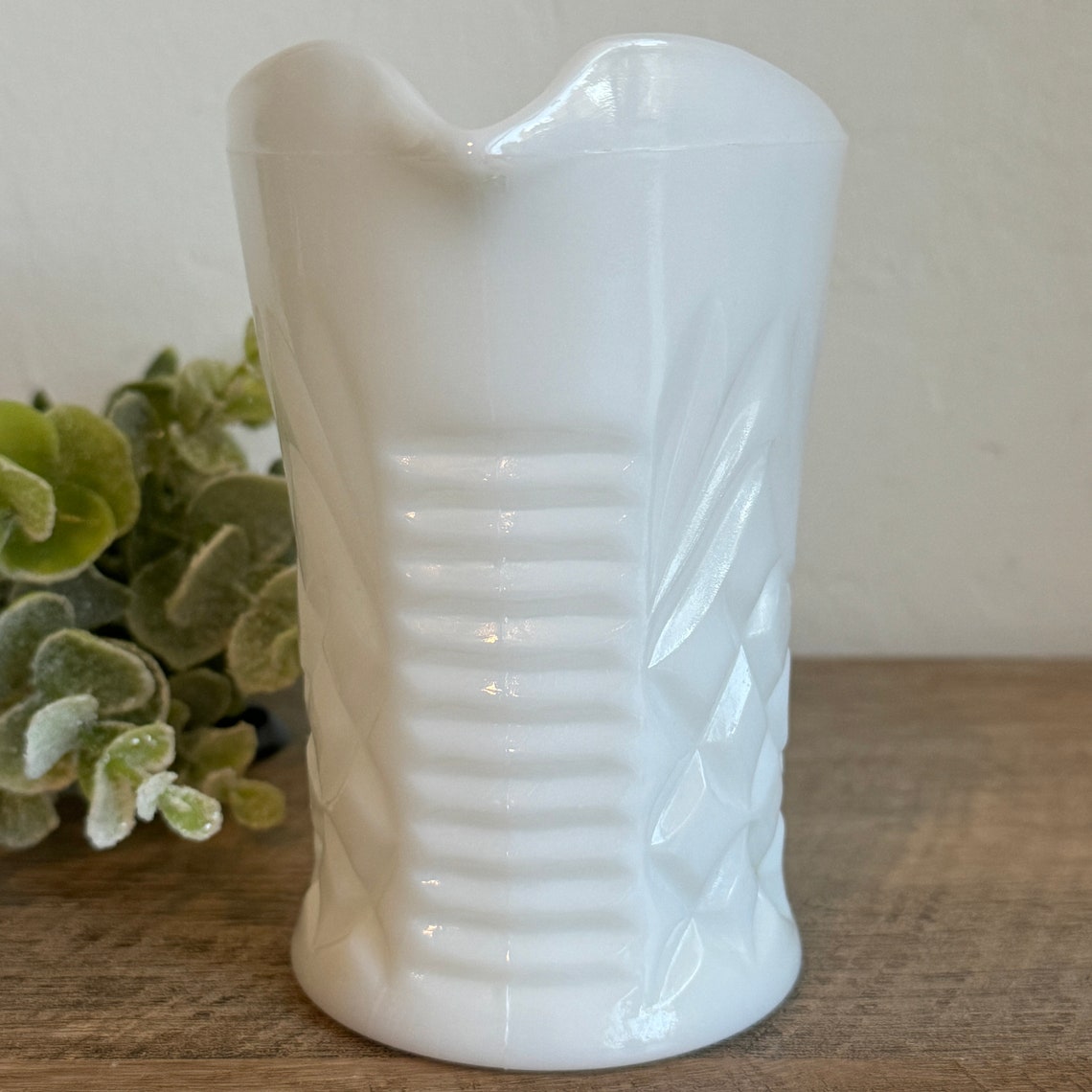 White Milk Glass Pitcher - Small - 5 1/4" - Creamer - Anchor Hocking ...