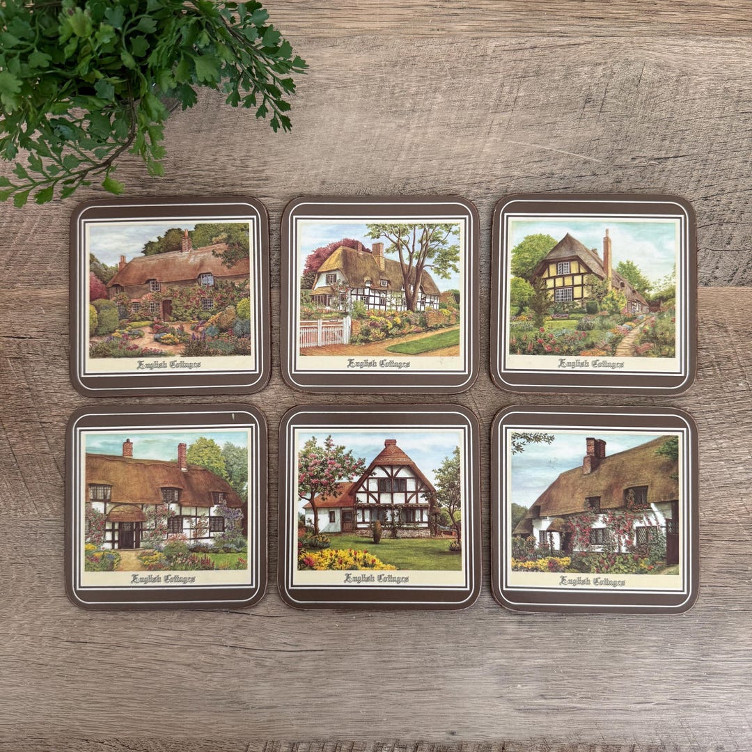 Pimpernel English Cottages Coasters - Drink Coasters - Set of 6 ...