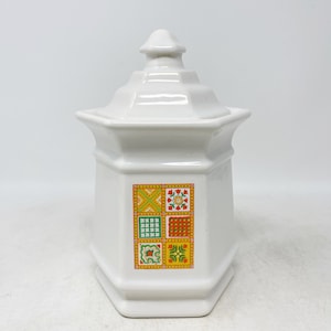 Avon Patchwork Canisters YOU Pick Cookie Jar 1970s MOD MCM Orange ...
