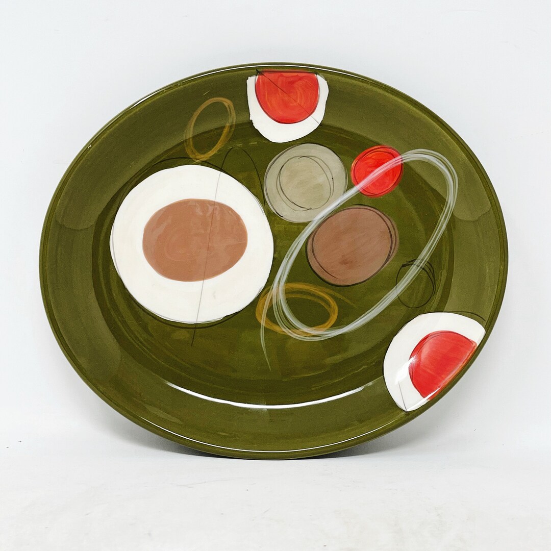 Martini Appetizer Plates - Set of 4 - MCM - Olive Plates - Home Bar ...