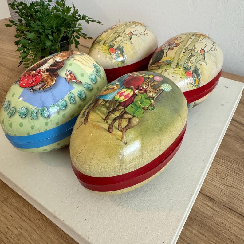 Paper Mache Easter Egg | CHOICE | Vintage German Bunny Egg Decor | Hand ...