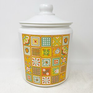 Avon Patchwork Canisters YOU Pick Cookie Jar 1970s MOD MCM Orange ...
