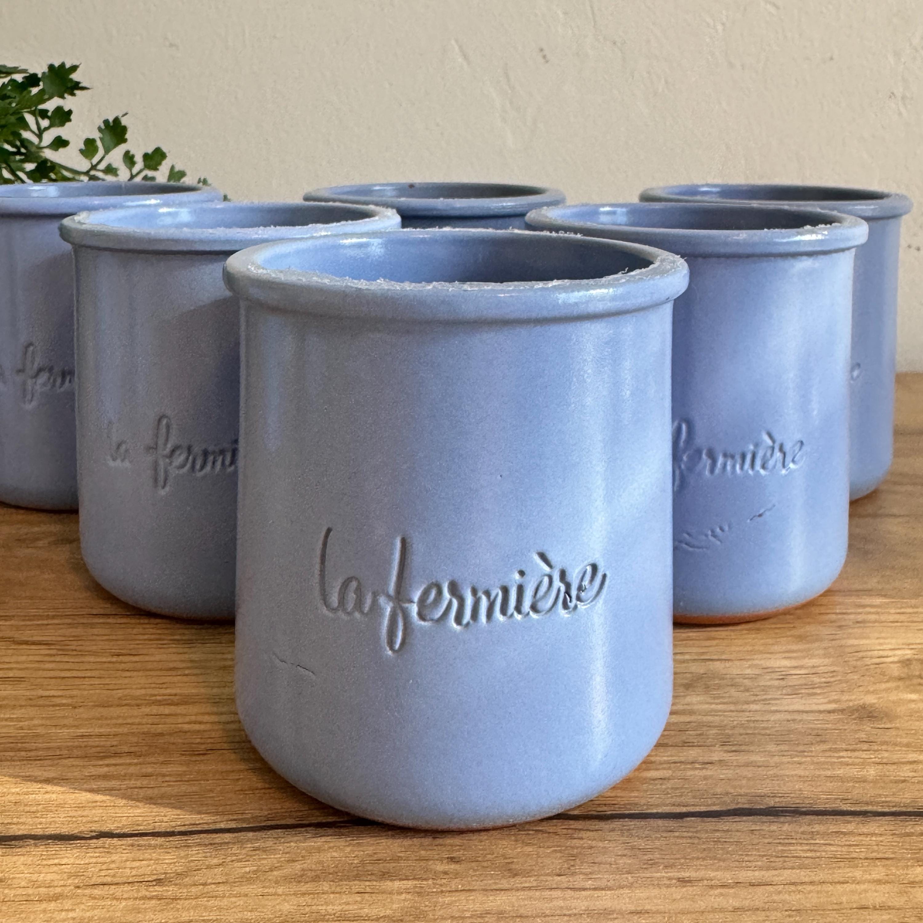 French La Fermiere Yogurt Pot | CHOICE Lavender Blue Ceramic Crock ...