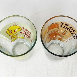 Looney Tunes Glasses Vintage Tweedy Bird Glass Elmer Fudd Glass Screwy ...