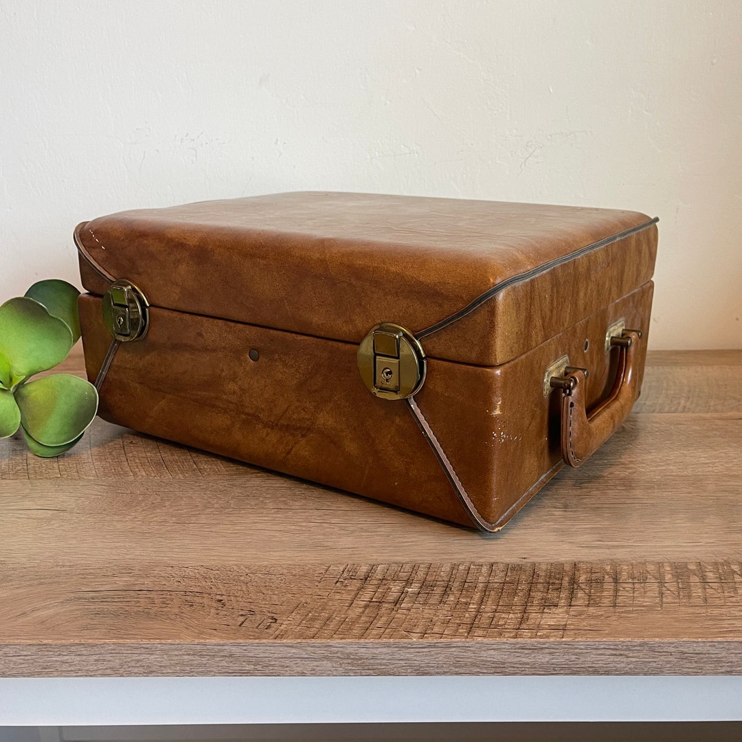 Vintage Brown Leather Bottle and Glass Carrying Case Wine Bottle Travel ...