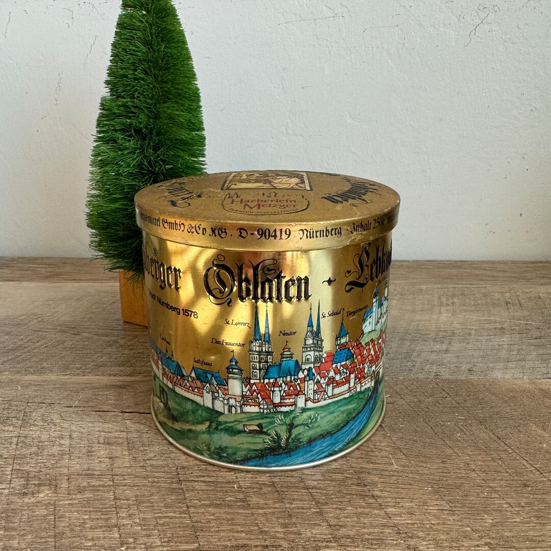 Vintage German Tin - Lebkuchen Tin - Feine Nurnberger Oblaten Lebkuchen ...