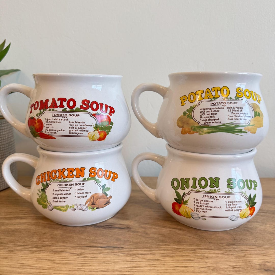 Vintage Soup Mugs - YOU PICK - Dat'l Do It - Recipe - Tomato - Chicken ...