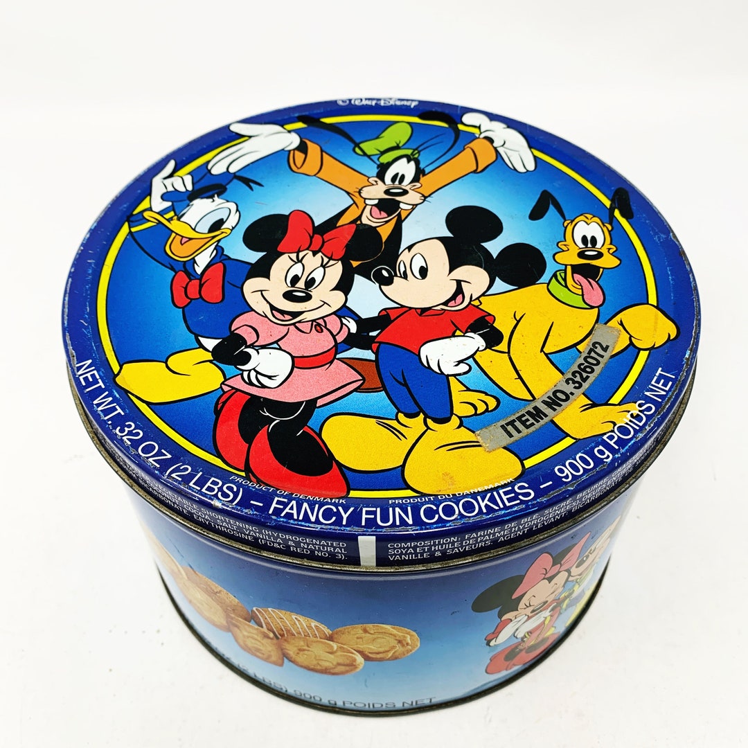 Vintage Disney Tin - Disney Cookie Tin - Mickey, Minnie, Donald, Goofy ...