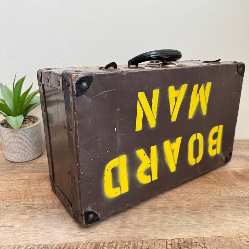 Vintage Metal Suitcase - 1930s-1940s Aluminum Footlocker - USS Aviation ...