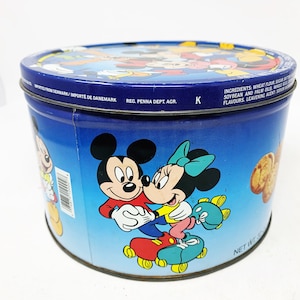 Vintage Disney Tin - Disney Cookie Tin - Mickey, Minnie, Donald, Goofy ...