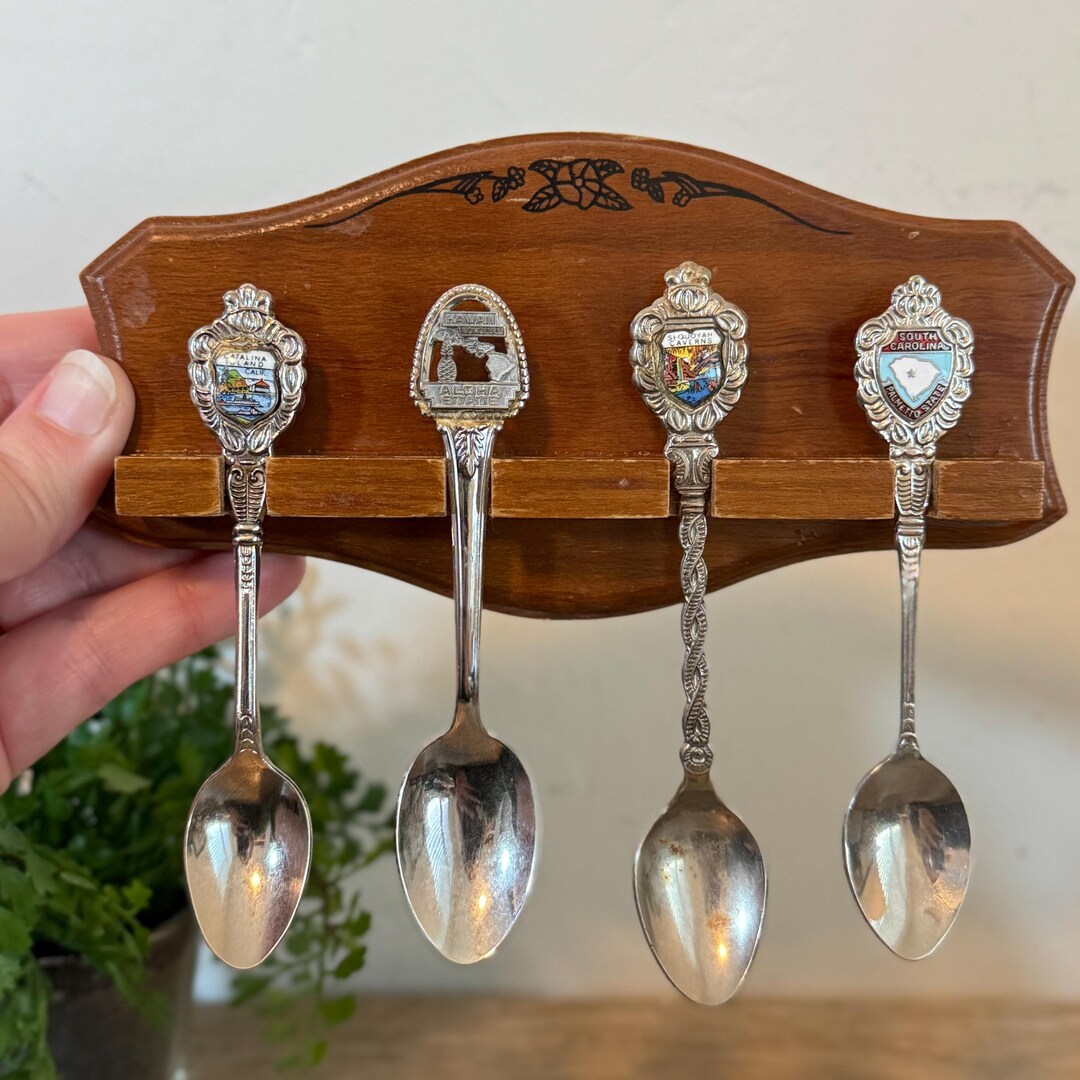 Wooden Spoon Holder Spoon Rack 4 Spoon Slots Spoons Not Included ...