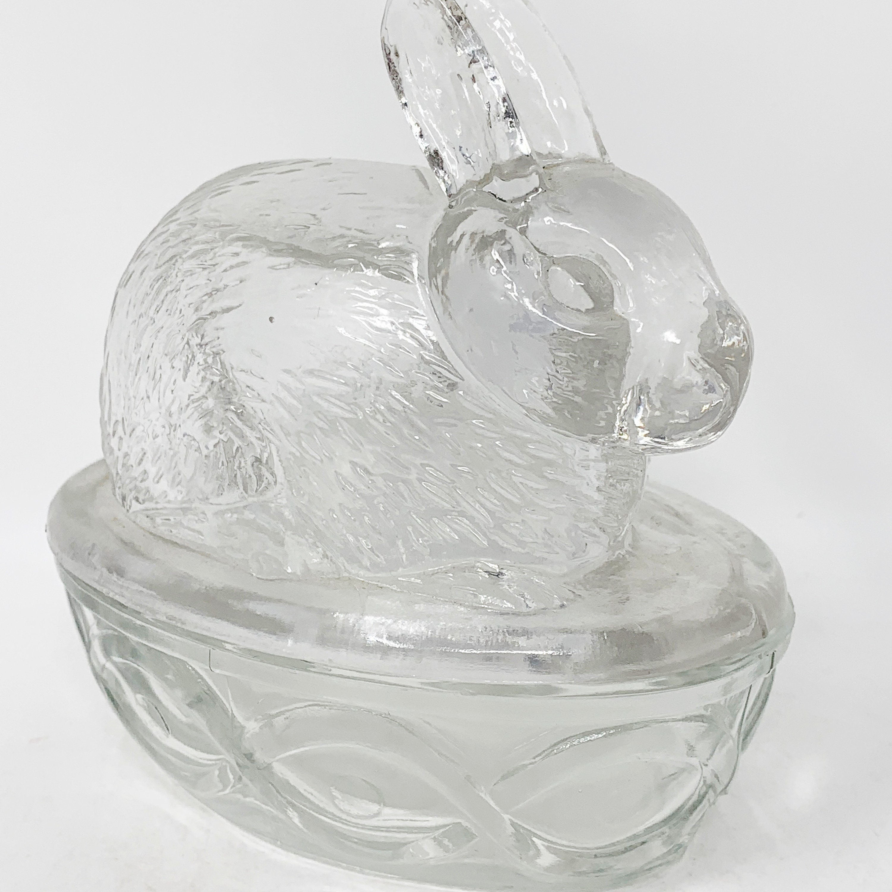 Nesting Bunny Dish Clear Bunny Dish Small Bunny Nesting | Etsy