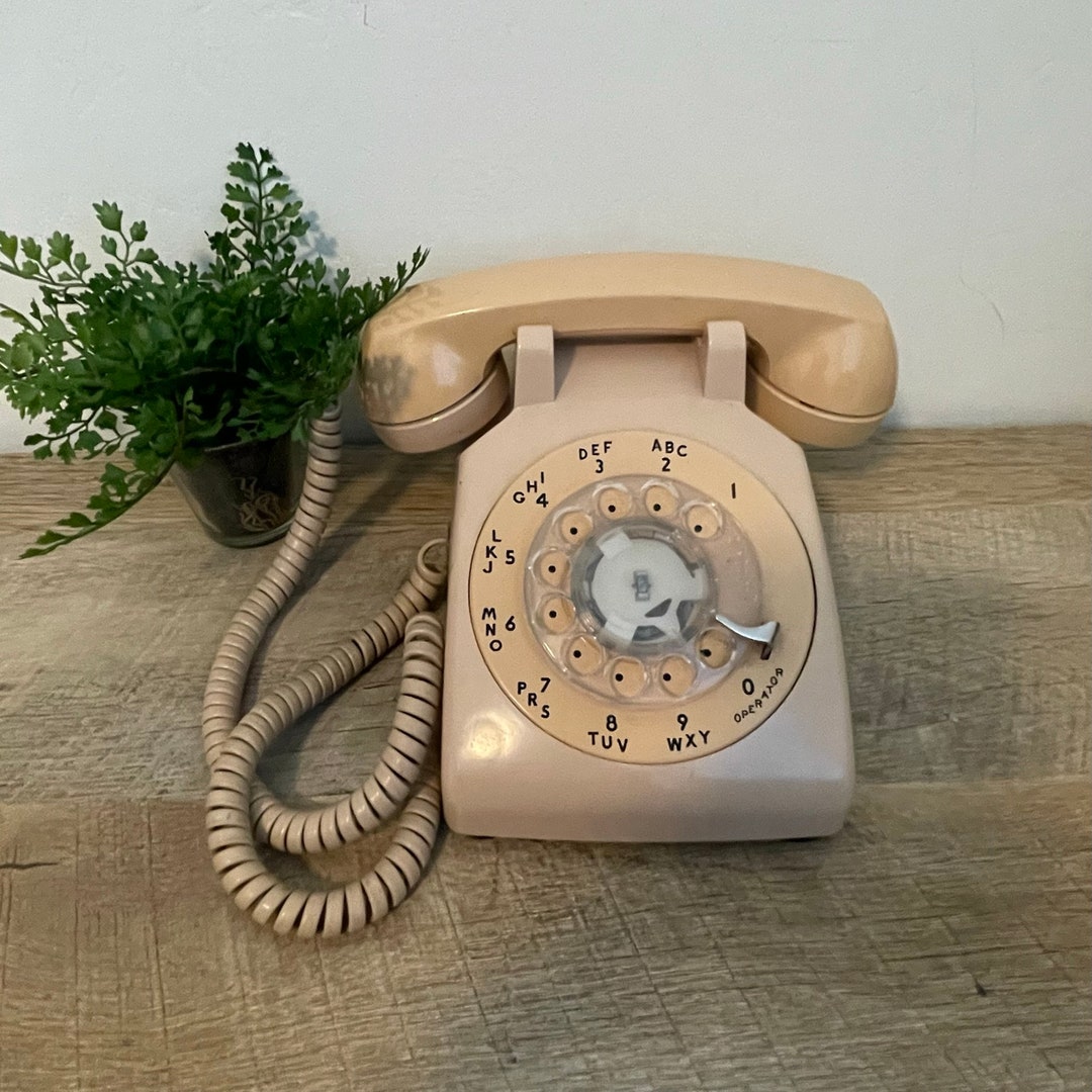 Vintage Rotary Telephone Blush Pink Western Electric Retro Style Phone ...